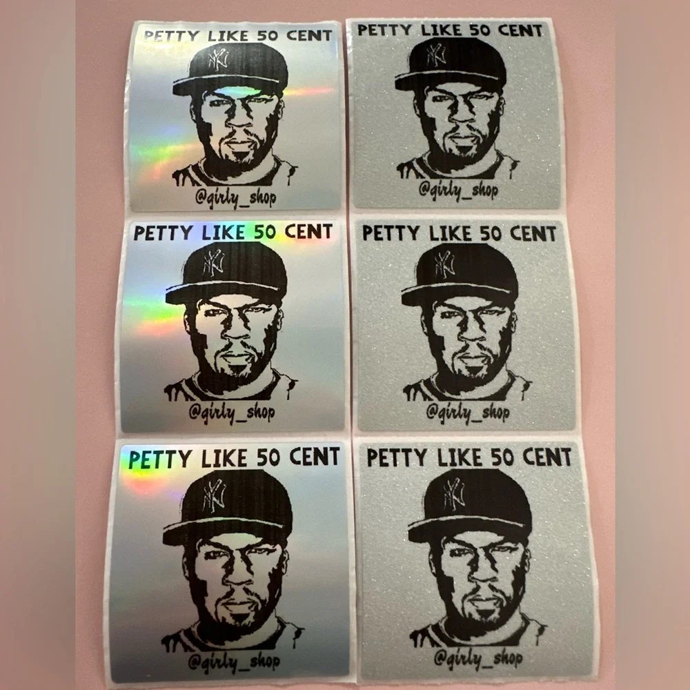 Office | 5ct Custom Square Petty Like 50 Cent Stickers With Closet Name ...